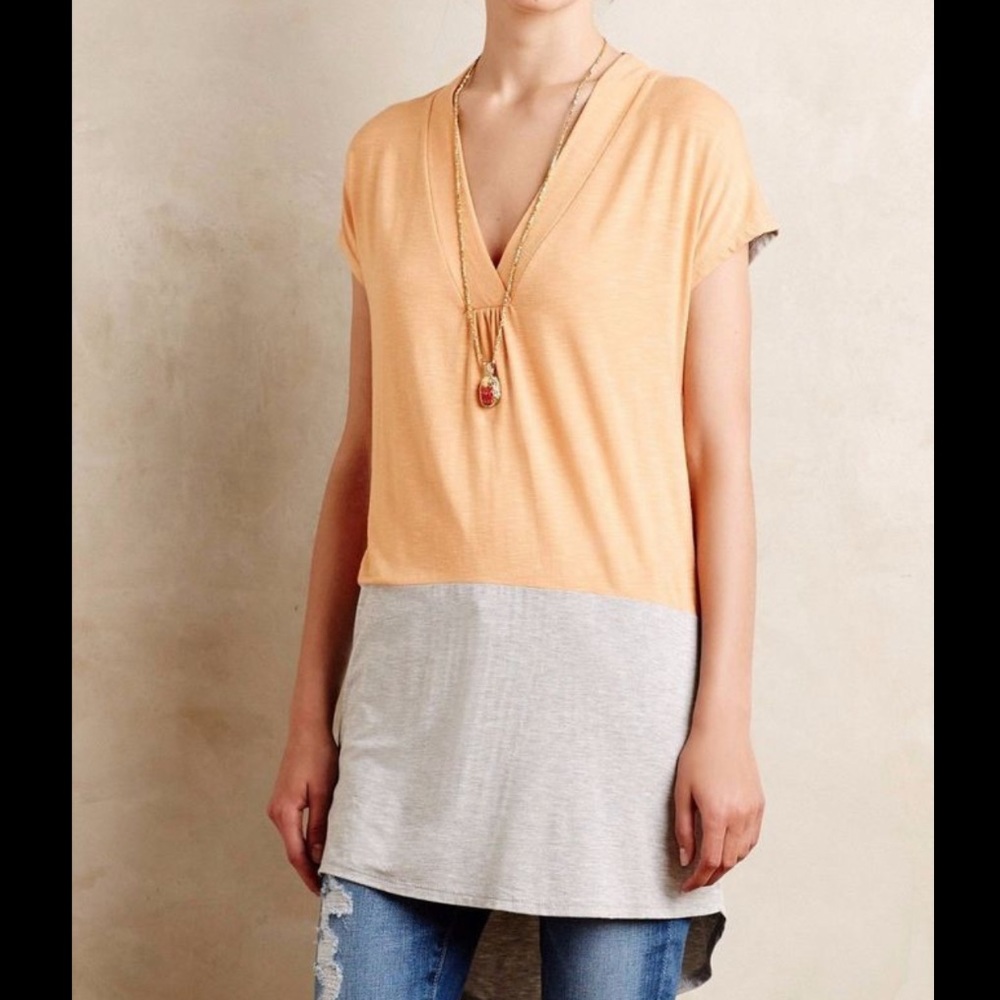 Anthropologie Dolan Color Block Tunic Top - Gem